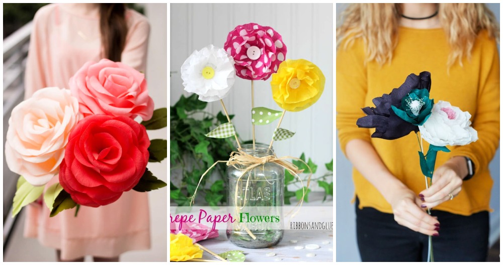 15 Free Patterns To Make Crepe Paper Flowers