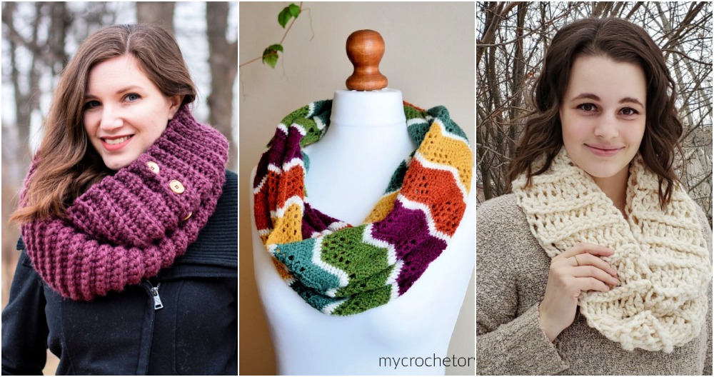 Printable Crochet Infinity Scarf Pattern Coffee Bean Infinity Scarf
