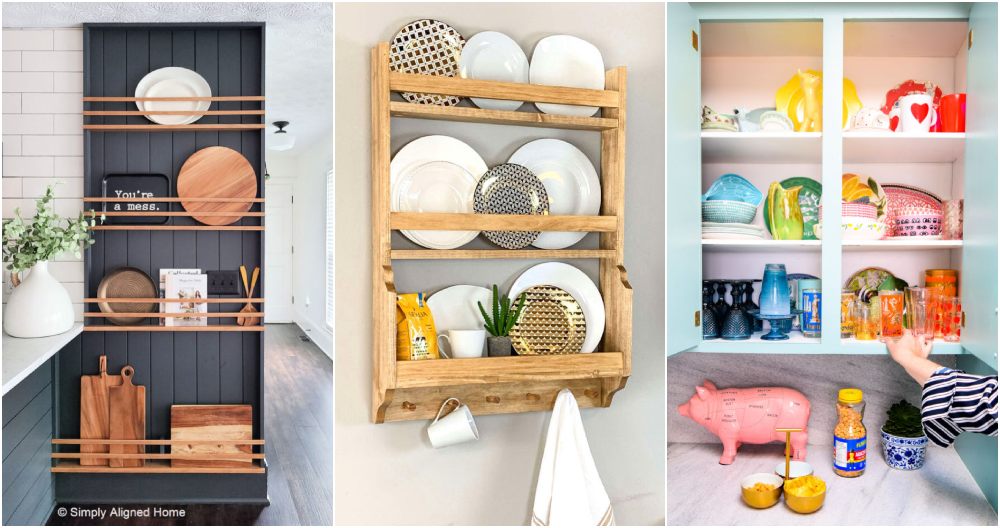 25 DIY Plate Racks That Will Organize Kitchen Walls