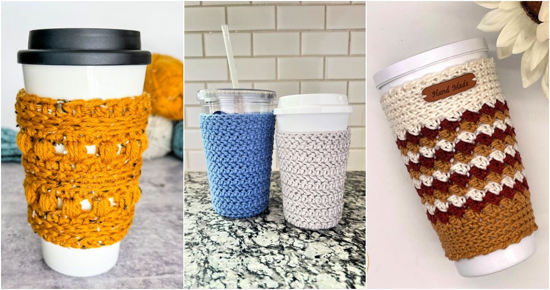 20 Free Crochet Cup Cozy Patterns (Coffee Cozy Pattern PDF)