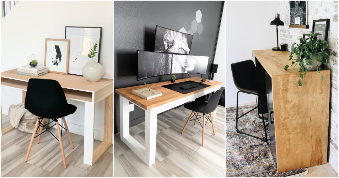 25 Easy DIY Desk Plans (Build a Wooden Office Desk)