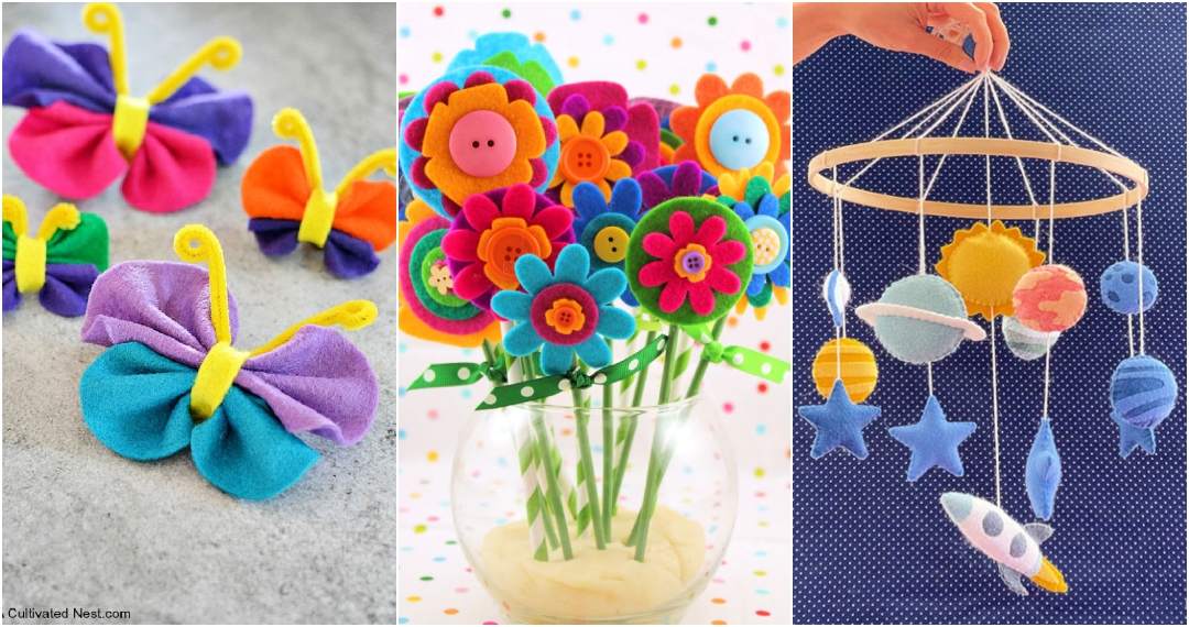20 Felt Crafts: Free Patterns for Felt Animals and Flowers