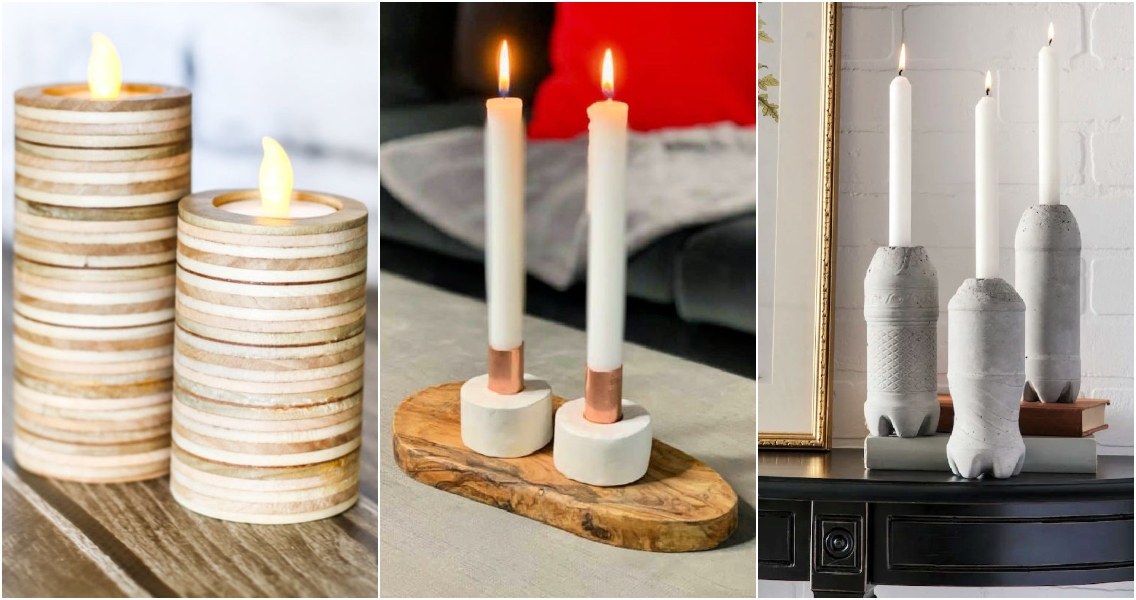 25 Homemade DIY Candle Holders (Make a Candle Holder)