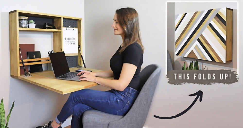 DIY Murphy Desk for Creating A Fold-Away Workspace